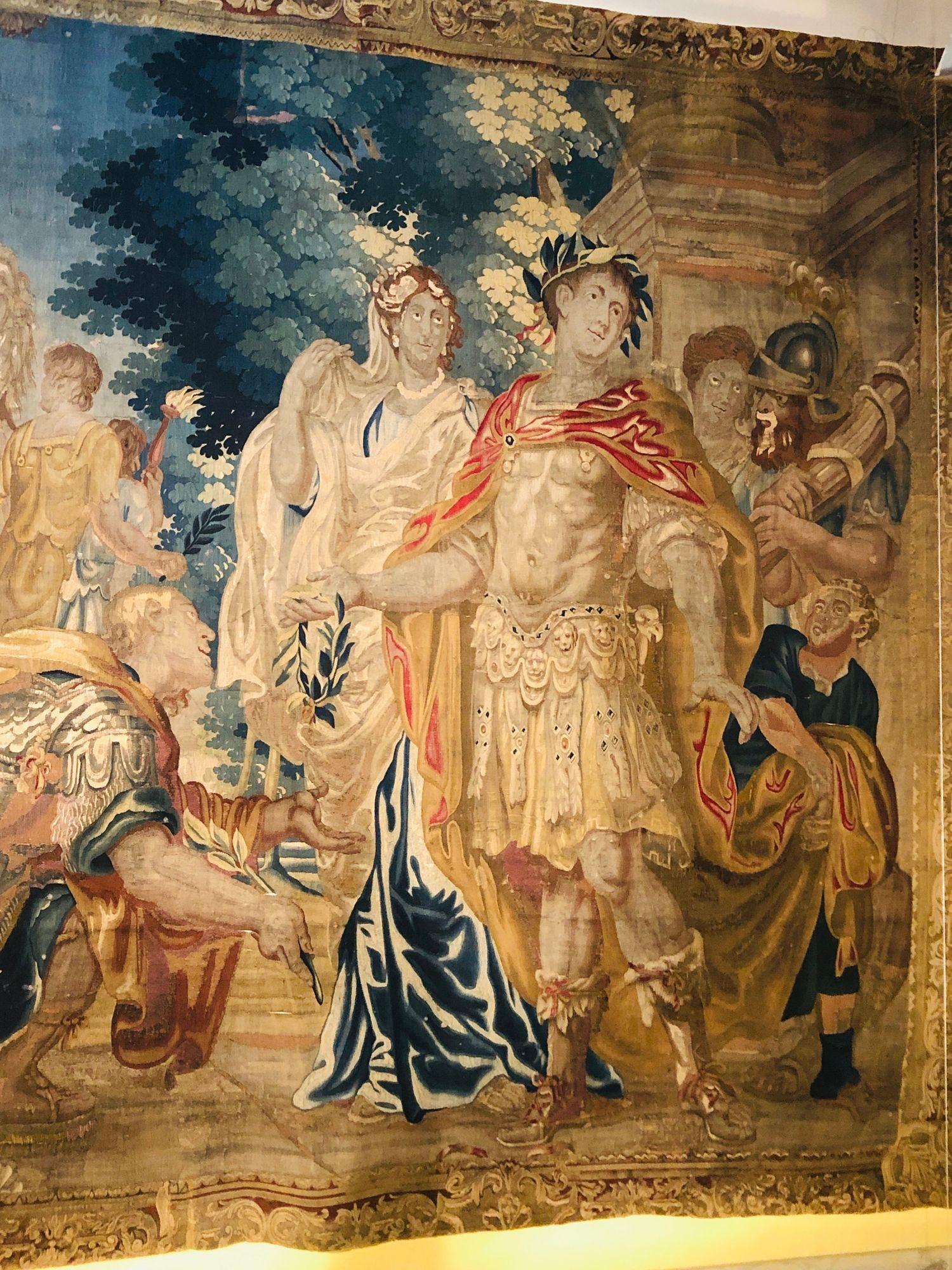 Palatial Flemish Tapestry, Daris at Constantinople, Wall Art, Silk ...