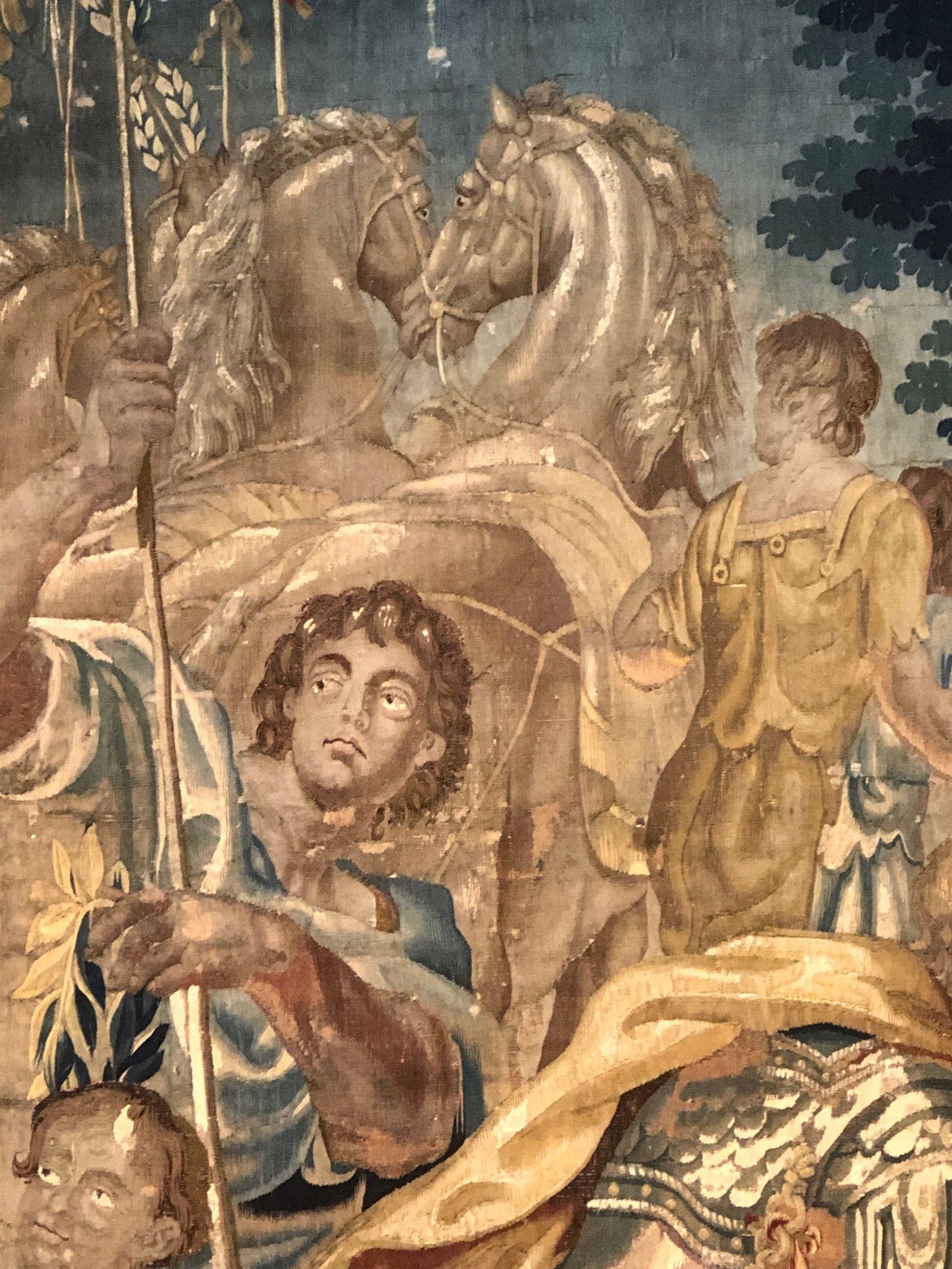 Palatial Flemish Tapestry, Daris at Constantinople, Wall Art, Silk ...