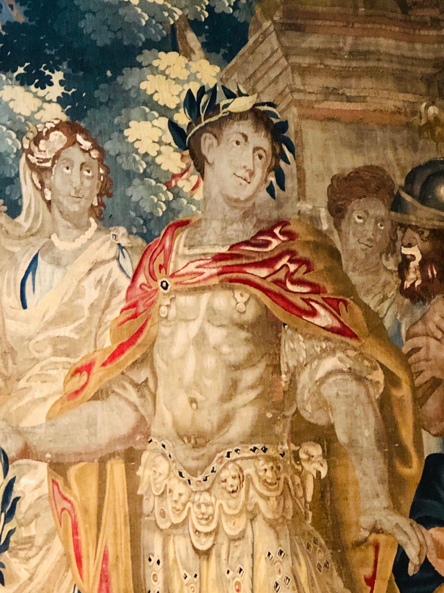 Palatial Flemish Tapestry, Daris at Constantinople, Wall Art, Silk ...