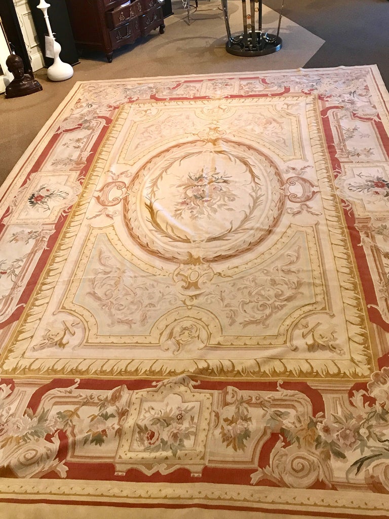 Palatial Aubusson Style Rug For Sale at 1stDibs