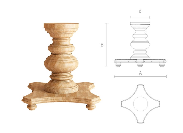 Palatial Custom Dining Table Pedestal Leg, Internal Center Leg For Sale ...