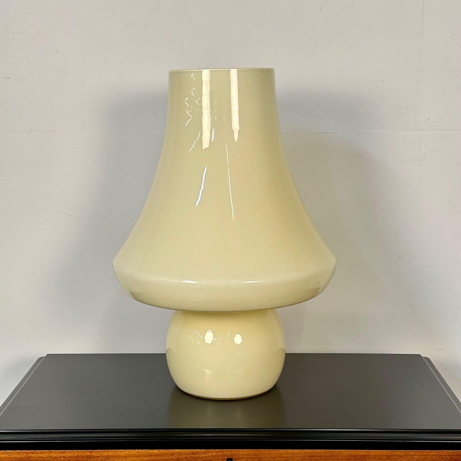 Palatial Pair Italian Mid-Century Modern Murano Mushroom Lamps, Space ...