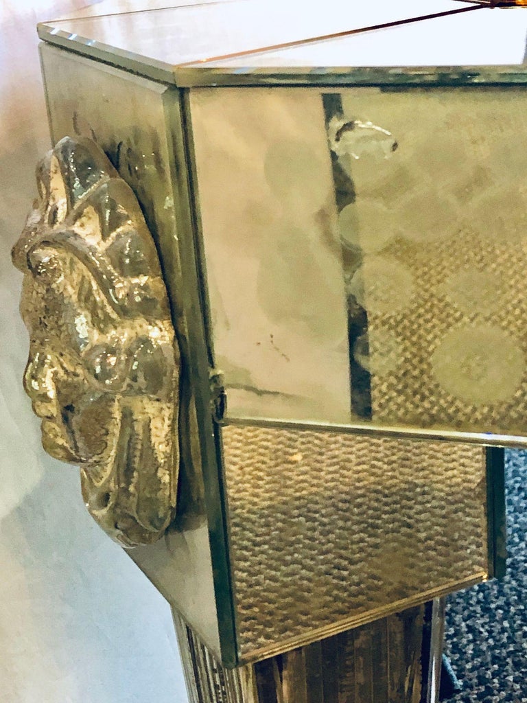 Palatial Versace Style Mirrored and Etched Low or Coffee Table For Sale ...