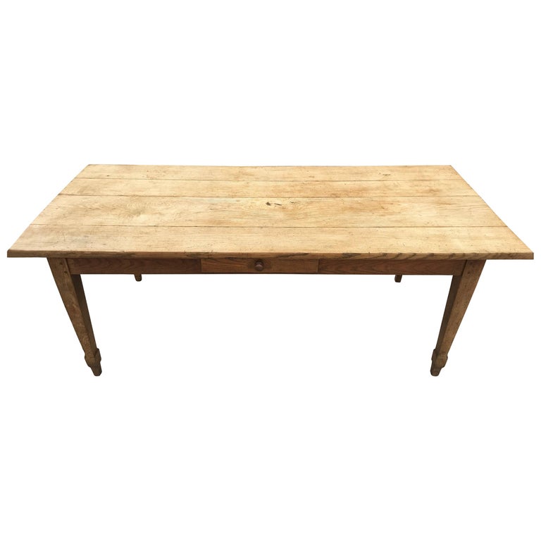 Pale Antique Ash Farmhouse Table at 1stDibs