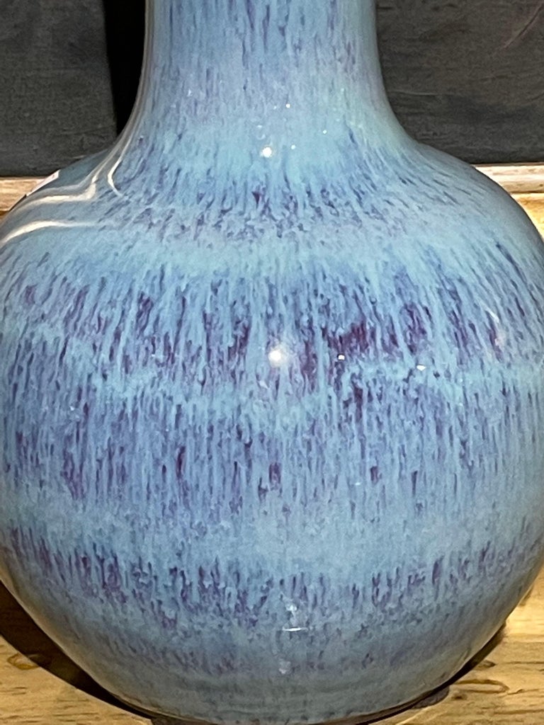 Pale Blue and Purple Mottled Glazed Vase, China, Contemporary For Sale ...