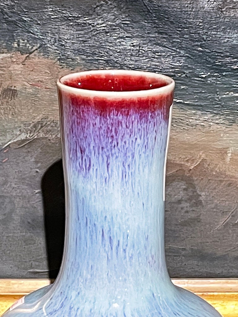 Pale Blue and Purple Mottled Glazed Vase, China, Contemporary For Sale ...
