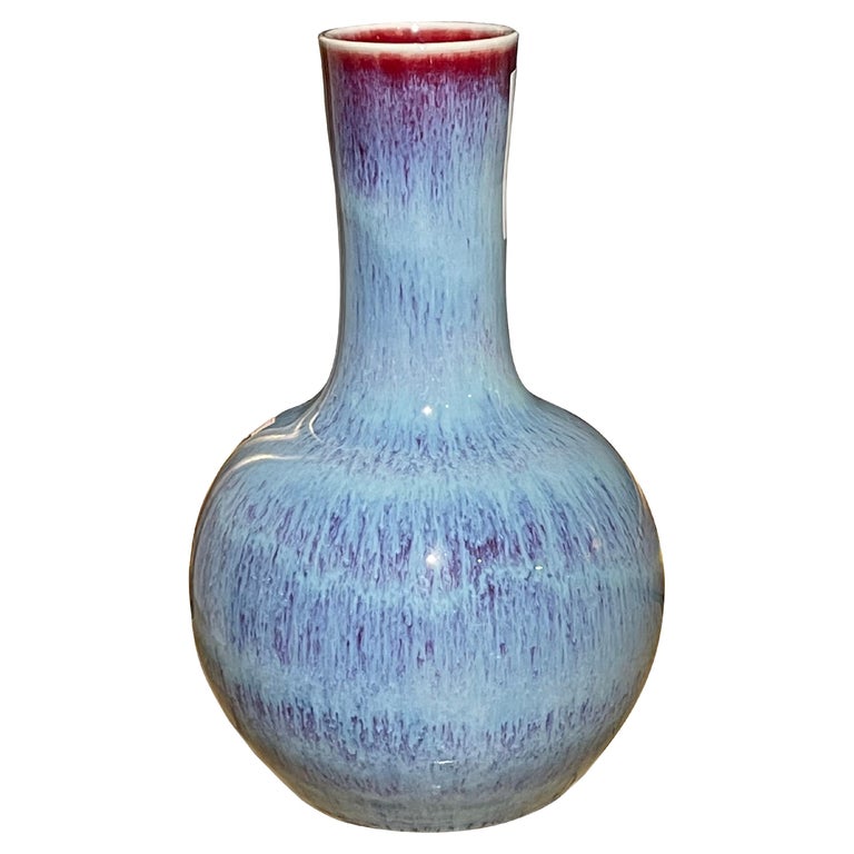 Pale Blue and Purple Mottled Glazed Vase, China, Contemporary For Sale ...