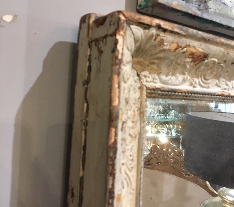 Pale French Green/Cream Frame Mirror at 1stDibs