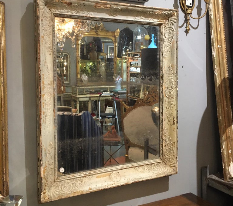 Pale French Green/Cream Frame Mirror at 1stDibs