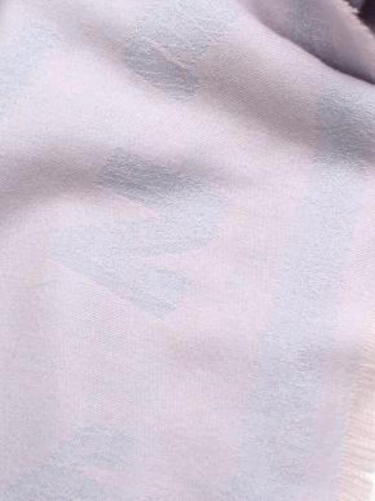 Pale Pink and Blue Cashmere and Silk Logo Letters Scarf For Sale at 1stDibs