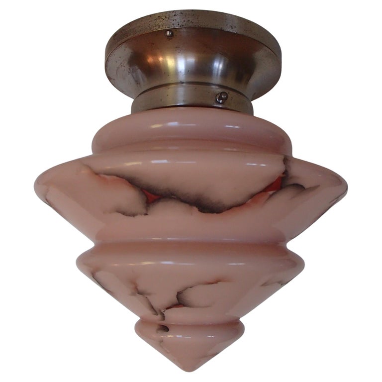 Pale Pink Cubistic Art Deco Sealing or Table Lamp For Sale at 1stDibs