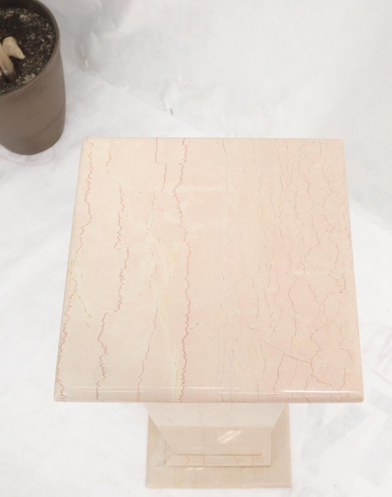 Pale Pink to White Marble Square Pedestal Stand For Sale at 1stDibs