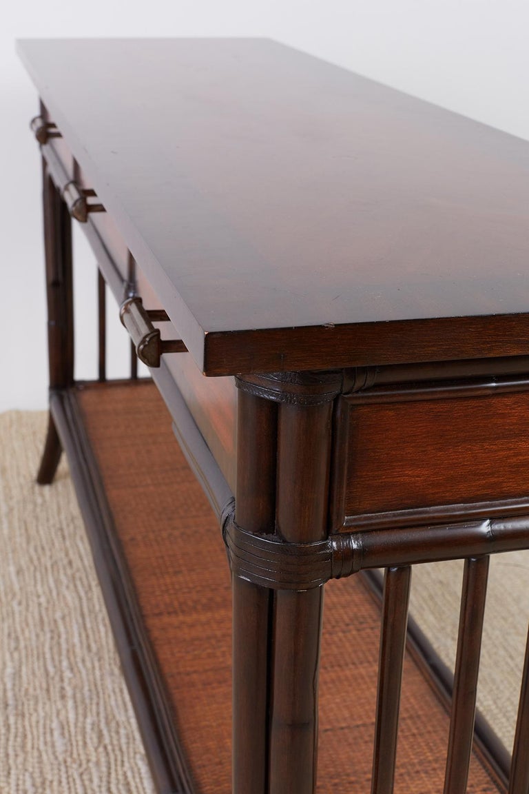 Palecek Organic Modern Bamboo Rattan Raffia Console Table at 1stDibs