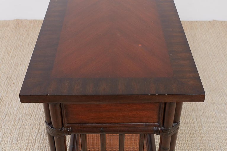 Palecek Organic Modern Bamboo Rattan Raffia Console Table at 1stDibs