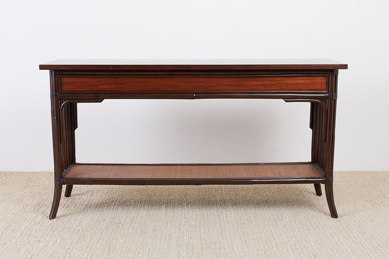 Palecek Organic Modern Bamboo Rattan Raffia Console Table at 1stDibs