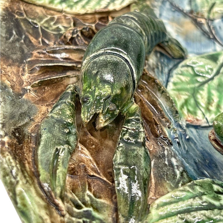 Palissy Ware Trompe L'oeil Oval Platter, Signed Longchamp, French, ca ...