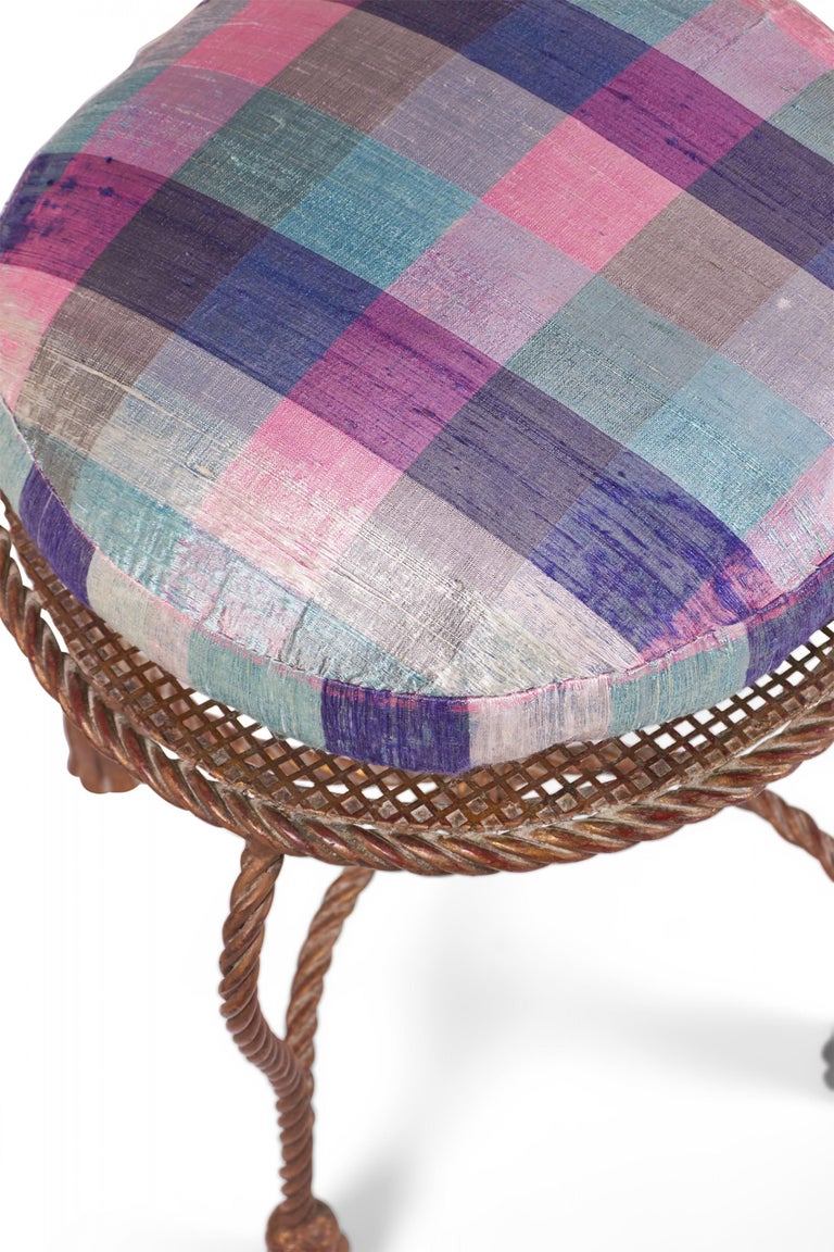 Palladio Italy Baroque Style Rope and Tassel Gilt Iron Vanity Stool at ...