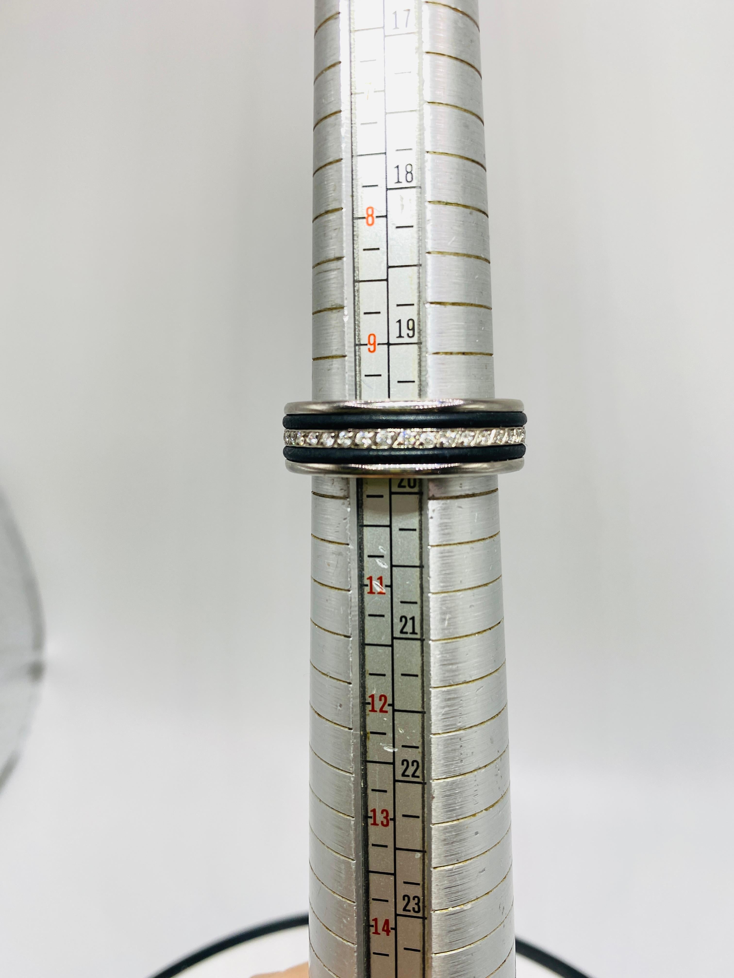 Men's Diamond and Palladium 950 Wedding Band For Sale at 1stDibs ...