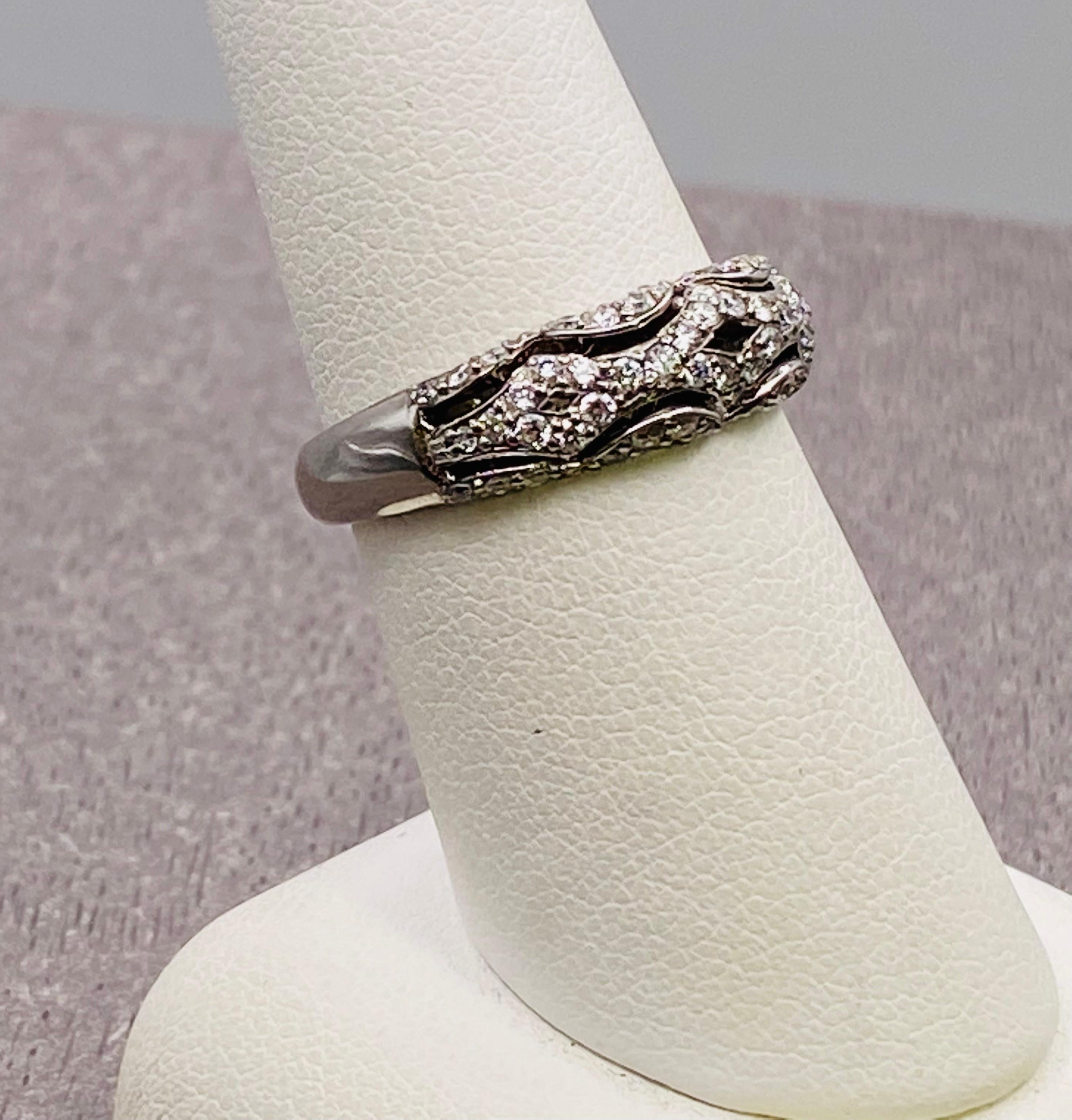 Diamond and Palladium Ring For Sale at 1stDibs