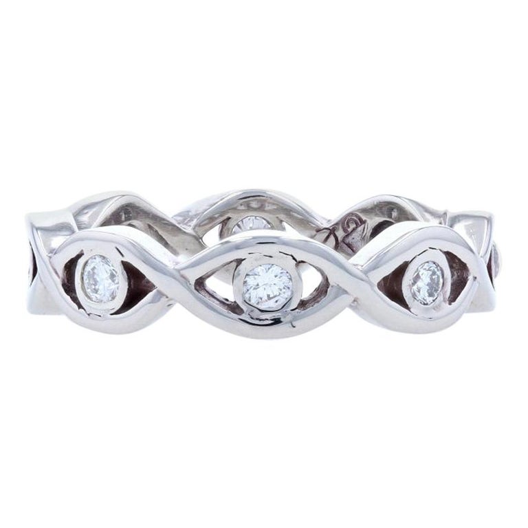 Palladium Diamond Eternity Band, Round Brilliant Cut .32 Carat Wedding ...