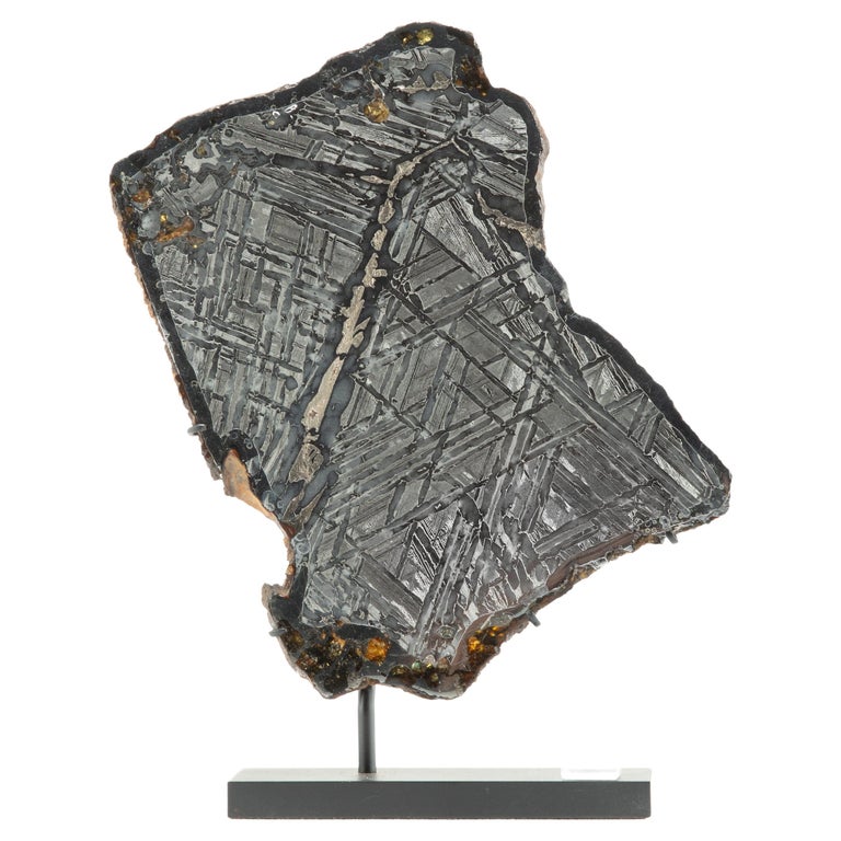 Pallasite Meteorite on Custom Made Metal Base For Sale at 1stDibs