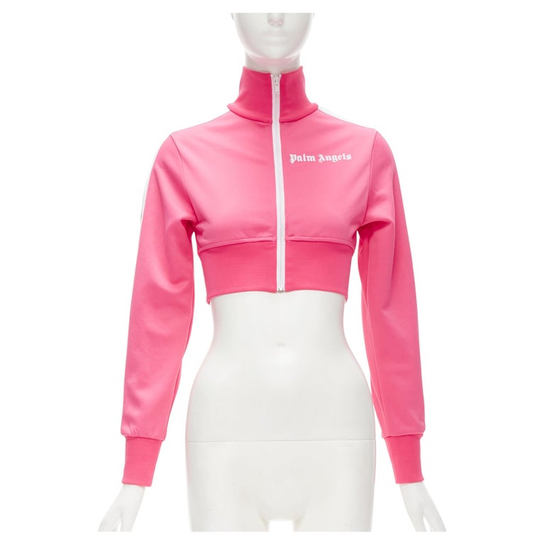 PALM ANGELS Y2K pink cropped track jacket XS For Sale at 1stDibs