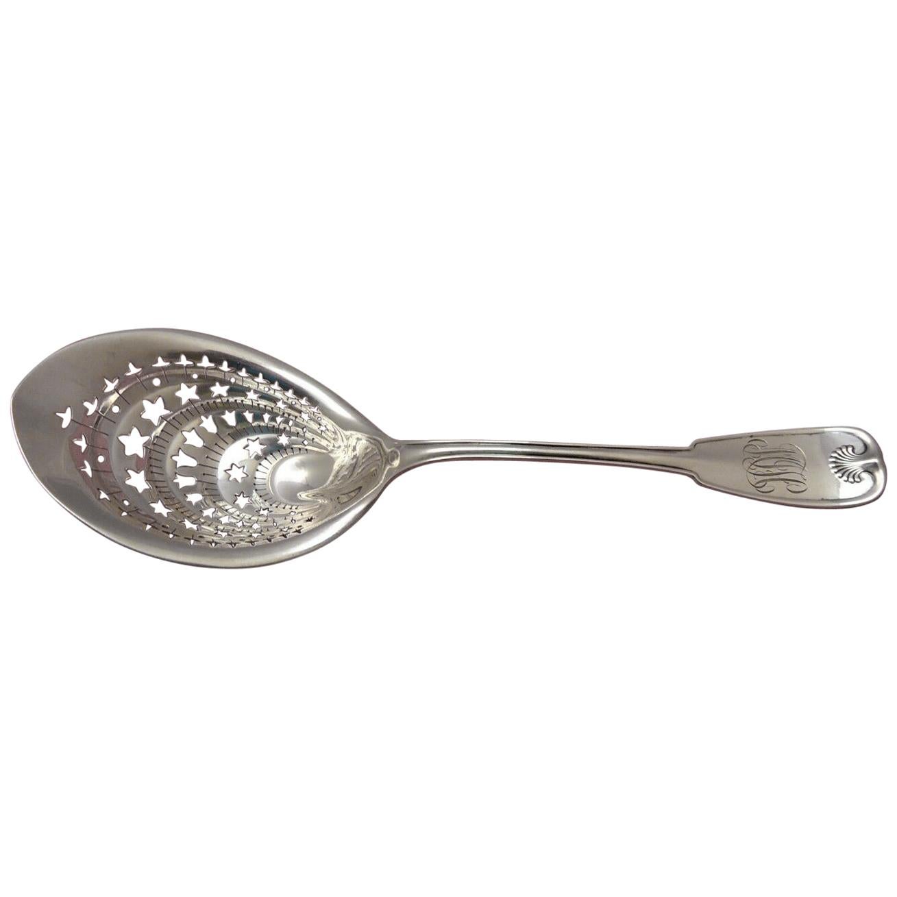 Tiffany and Co. Sterling Silver Ice Spoon with Pierced Flowers For Sale ...