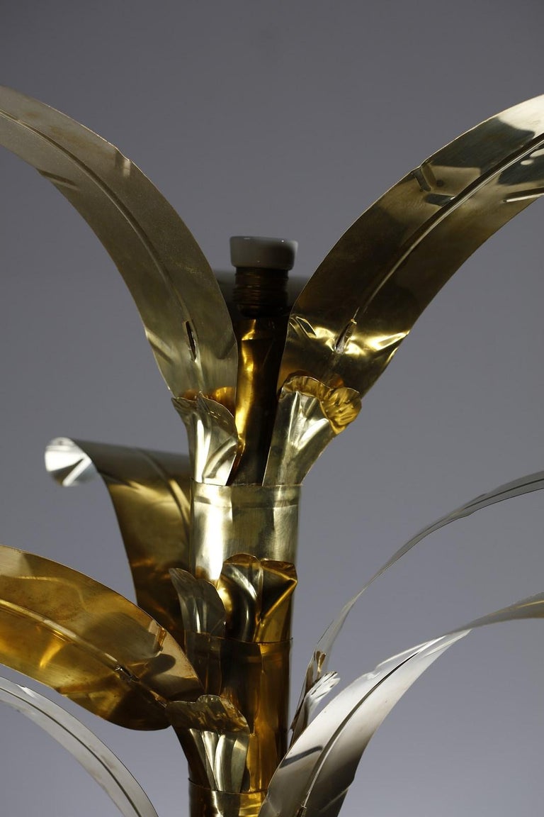 Palm Tree Brass Floor/Table Lamp, Bottega Gadda, Italy, 1960 For Sale ...