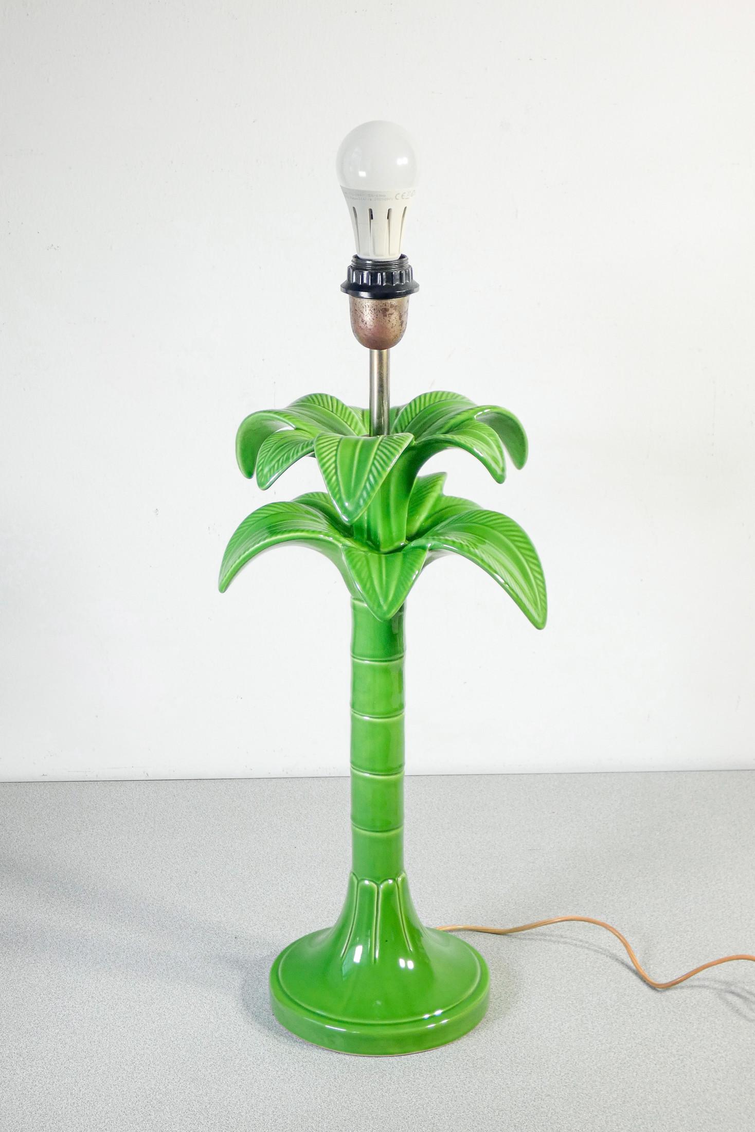"Palm Tree" table lamp, design Tommaso BARBI, green variant. Italy ...