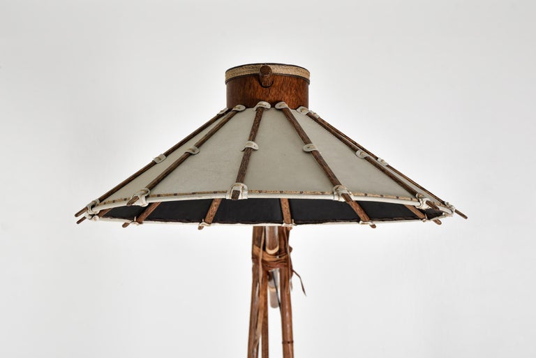 Palm Wood Studio Craft Arc Floor Lamp For Sale at 1stDibs