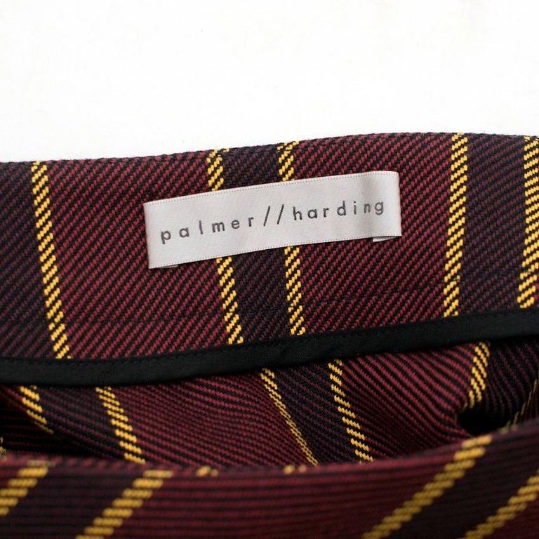 Palmer//Harding Striped Cotton-blend Twill Midi Skirt US 4 at 1stDibs
