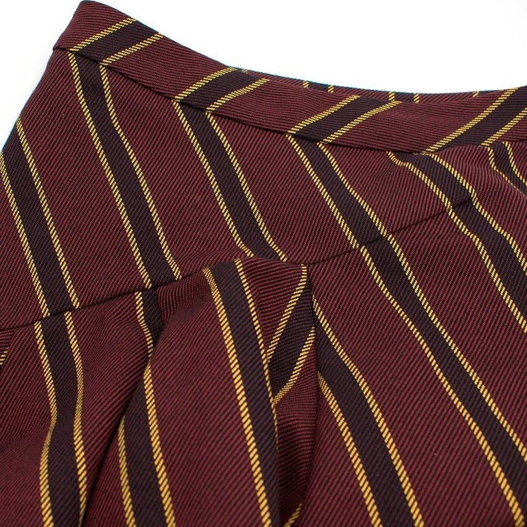 Palmer//Harding Striped Cotton-blend Twill Midi Skirt US 4 at 1stDibs