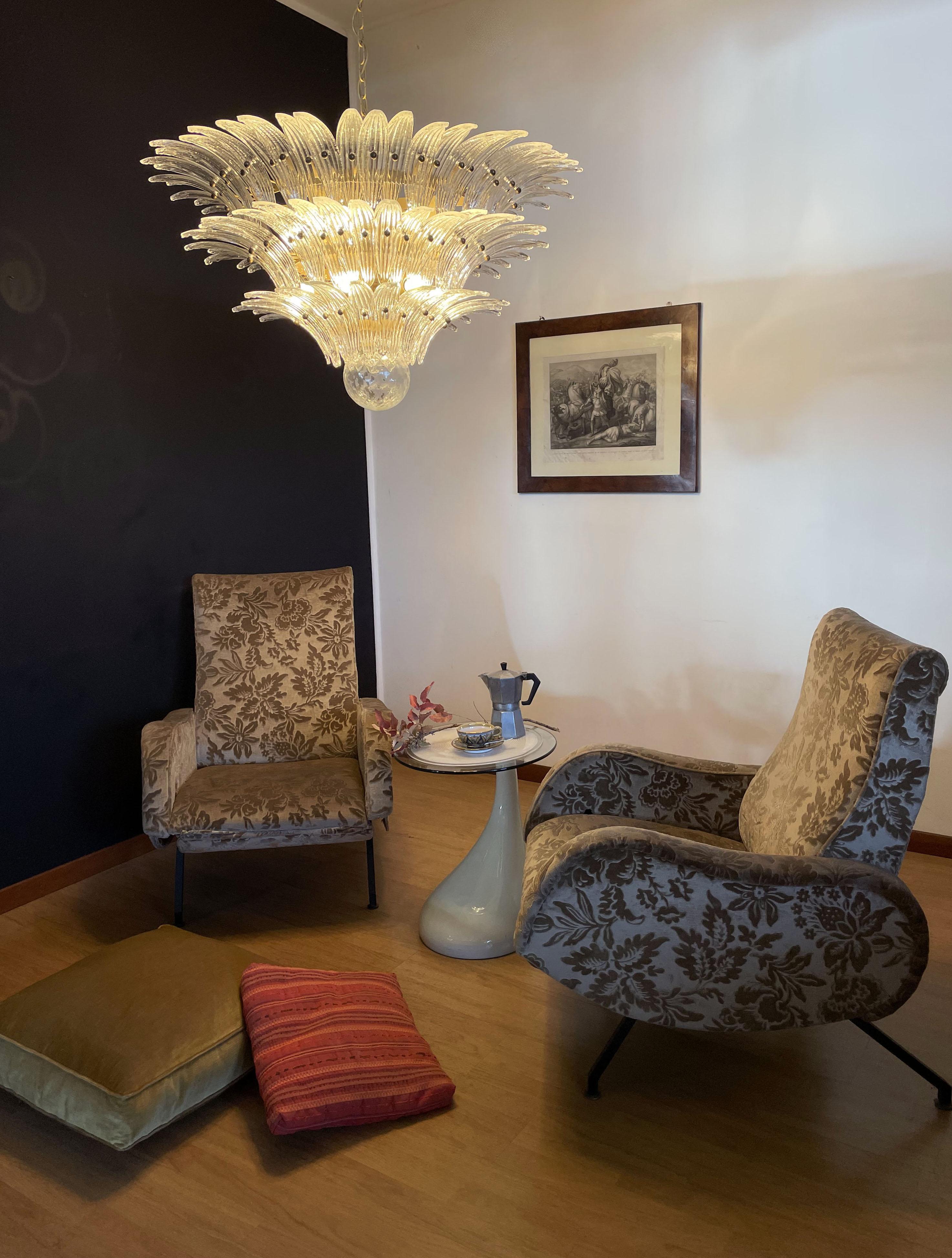 Palmette Ceiling Light, Three Levels, 104 Trasparent Glasses For Sale ...