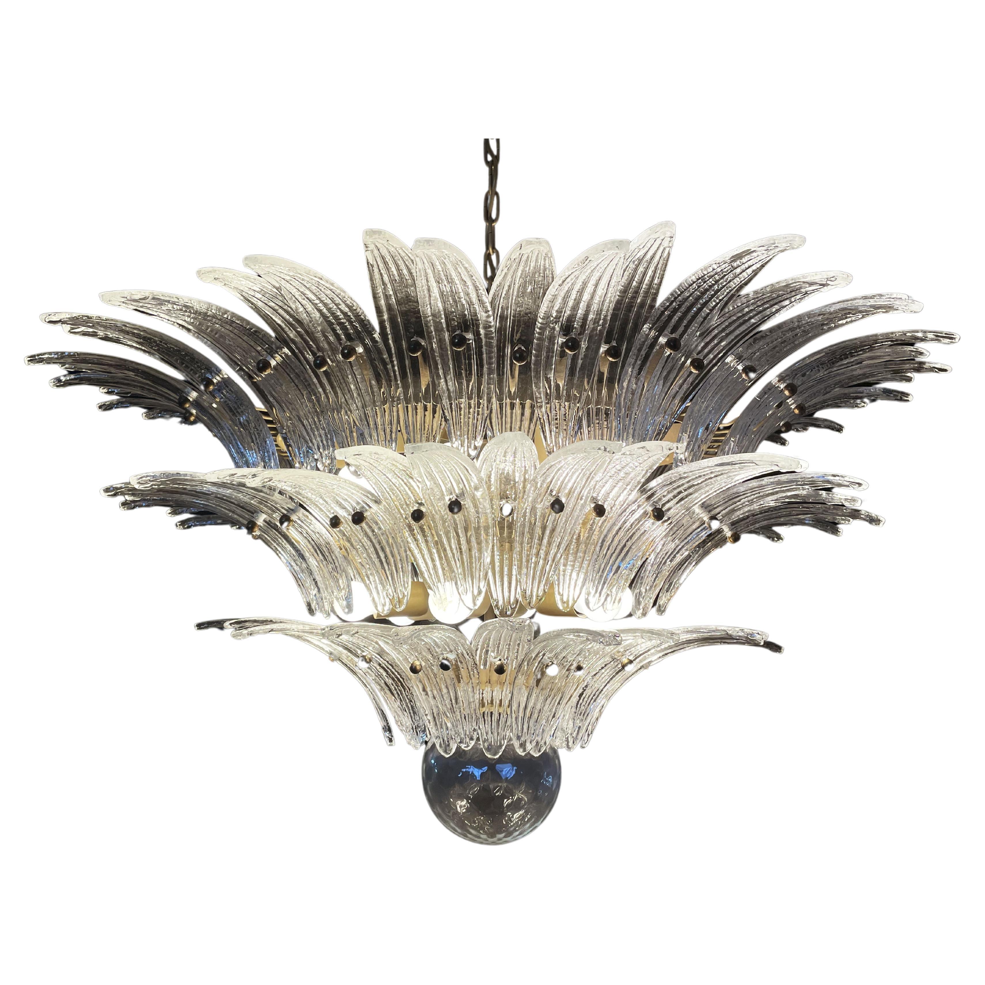 Palmette Ceiling Light - four levels, 163 pink and trasparent glasses ...