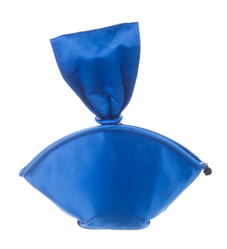 Paloma Picasso Blue Satin Bow Evening Bow, 1980s at 1stDibs