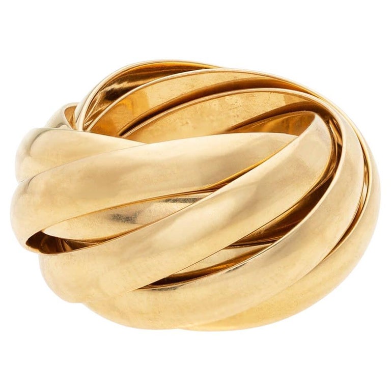 PALOMA PICASSO for TIFFANY and CO. 18kt Melody Collection Nine Band Roller Ring For Sale at 1stDibs