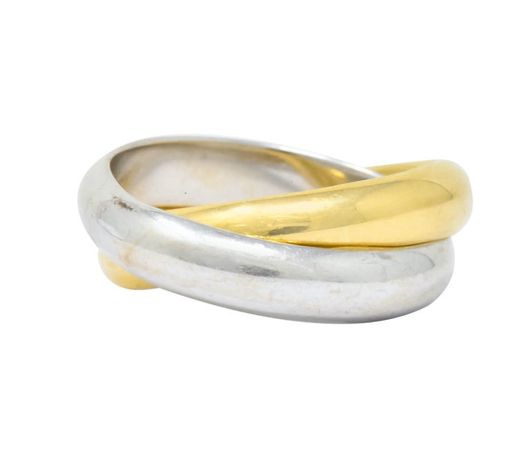 Paloma Picasso Tiffany and Co. 18 Karat Two-Tone Gold Melody Rolling Band Ring at 1stDibs ...