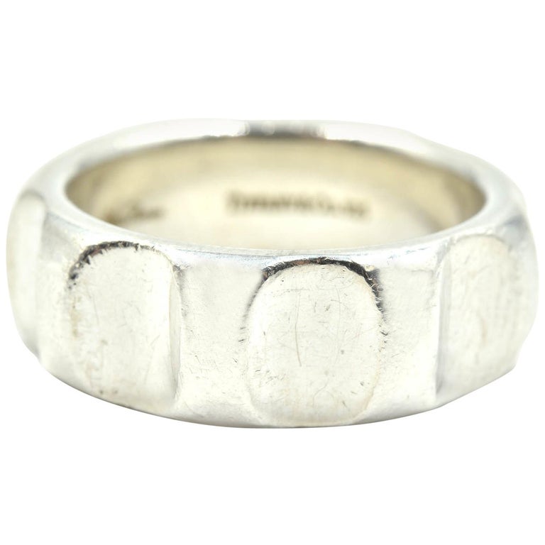 Paloma Picasso Tiffany and Co. Sterling Silver Cog Shaped Wedding Band ...