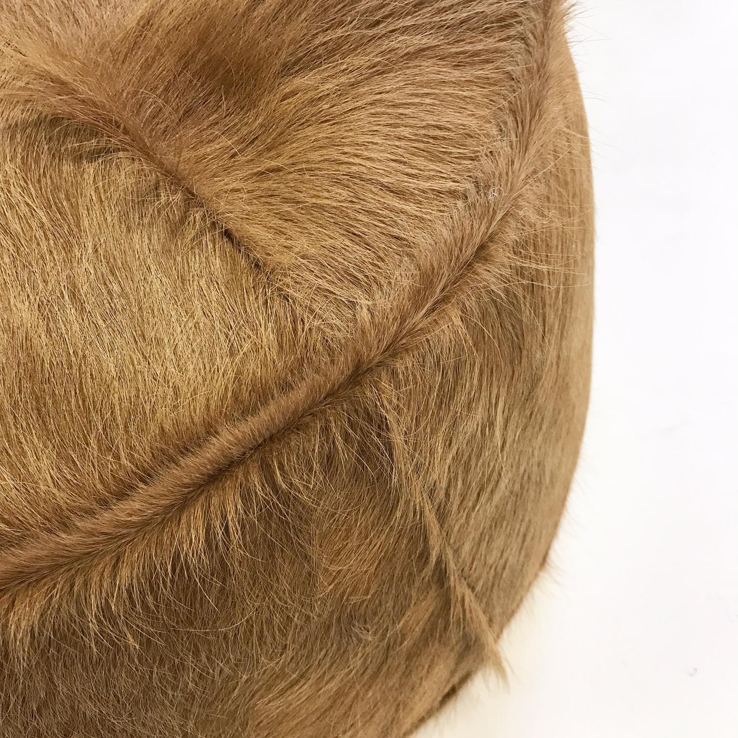 Palomino Cowhide Pouf Ottoman For Sale at 1stDibs