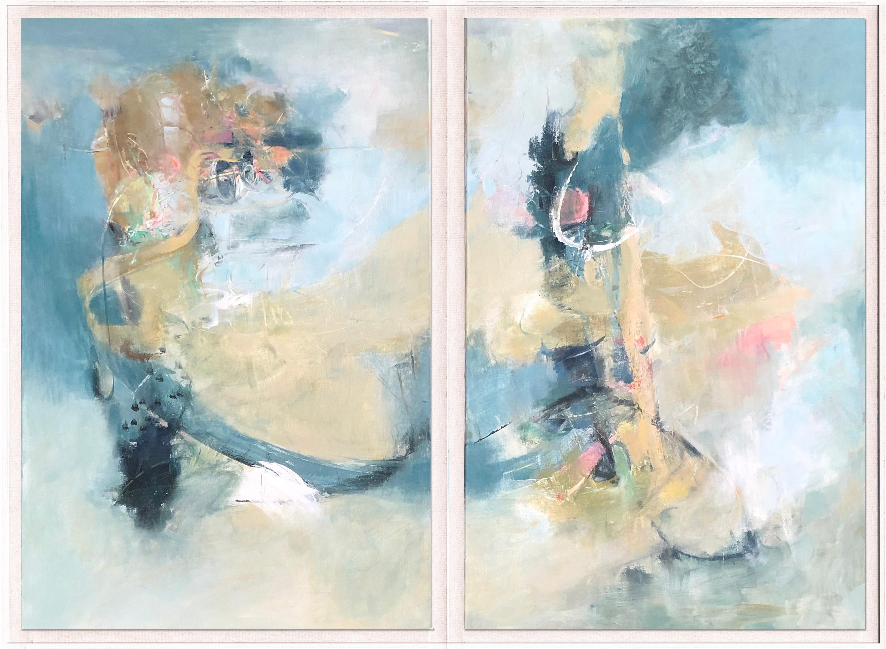 Pam Austin - Unveiled Truth and Home, Diptych, Abstract Expressionism ...