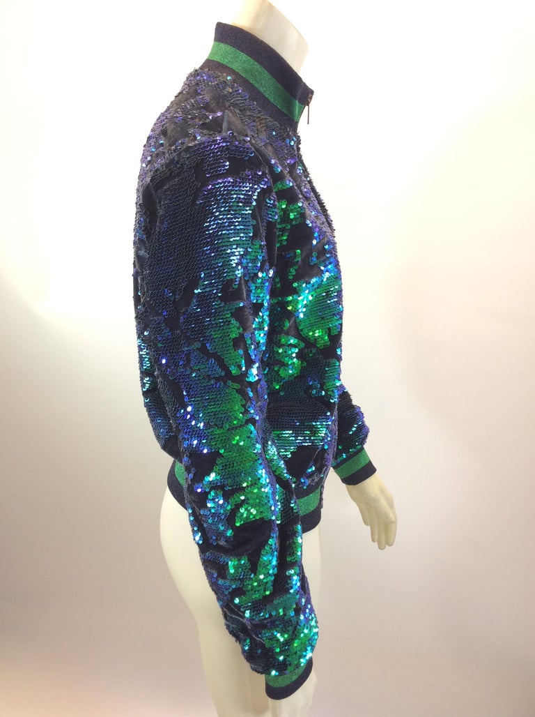 Pam and Gela Blue and Green Sequin Jacket For Sale at 1stDibs | pam and ...
