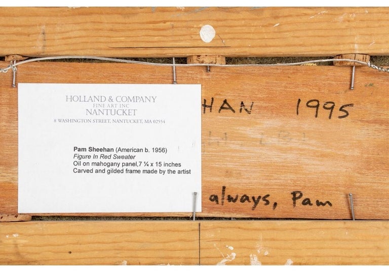 Pam Sheehan 'Am. B. 1956' Oil on Panel Titled "Figure In Red Sweater ...