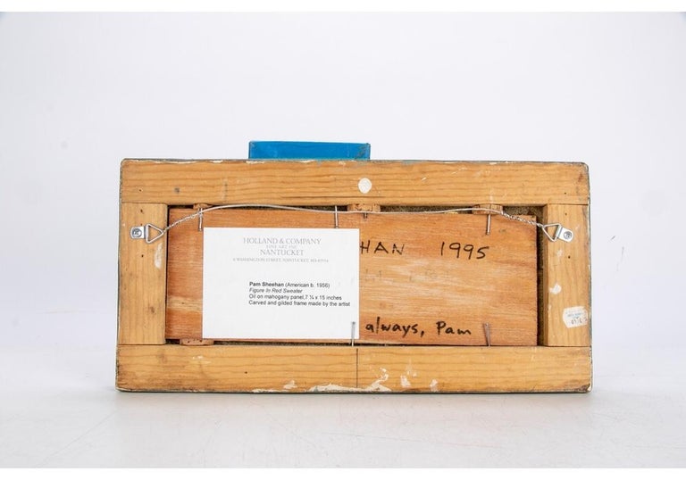 Pam Sheehan 'Am. B. 1956' Oil on Panel Titled "Figure In Red Sweater ...