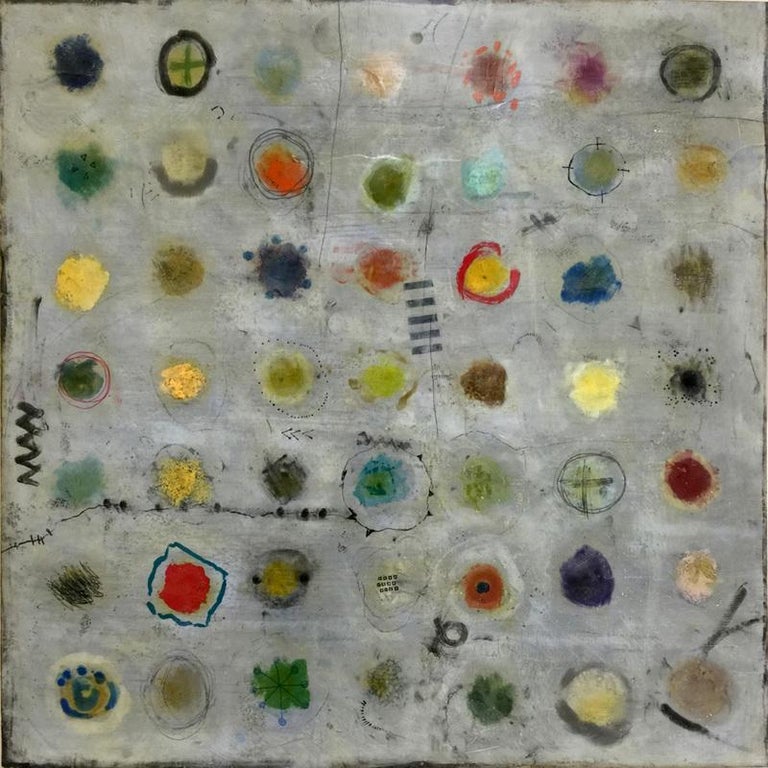 Pamela Caughey - Subatomic, Encaustic Abstract Expressionist Colorful ...