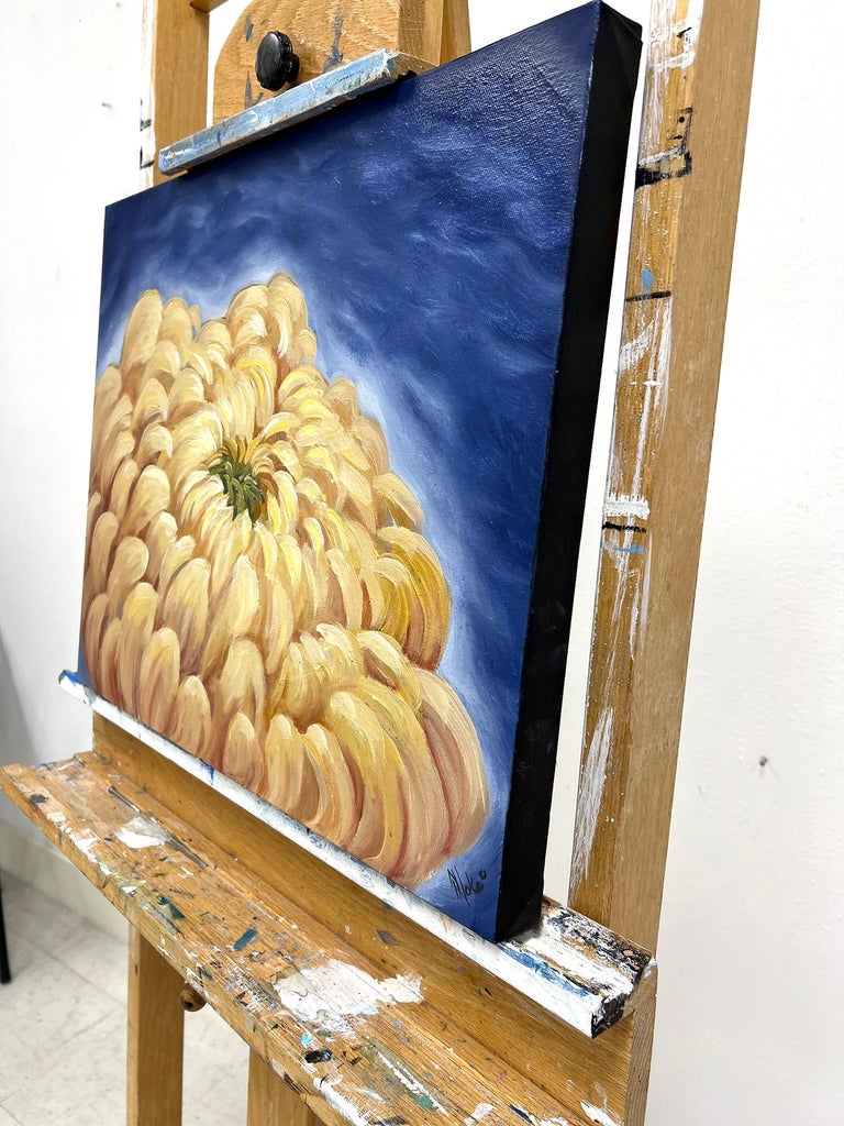 Pamela Hoke - Golden Chrysanthemum, Oil Painting For Sale at 1stDibs