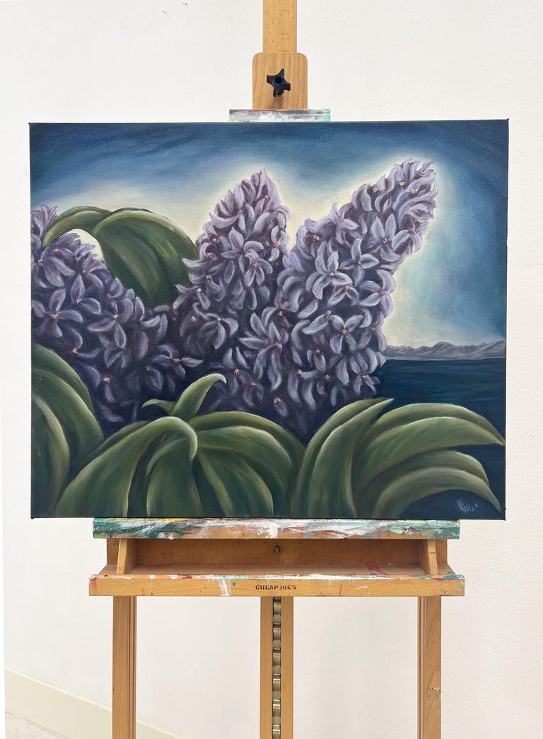 Pamela Hoke - Island Lilac Hugs, Oil Painting For Sale at 1stDibs