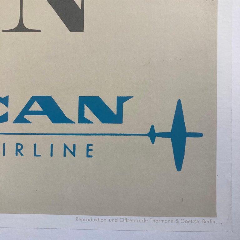 "Pan Am Berlin", 1958 Travel Advertising Poster at 1stDibs
