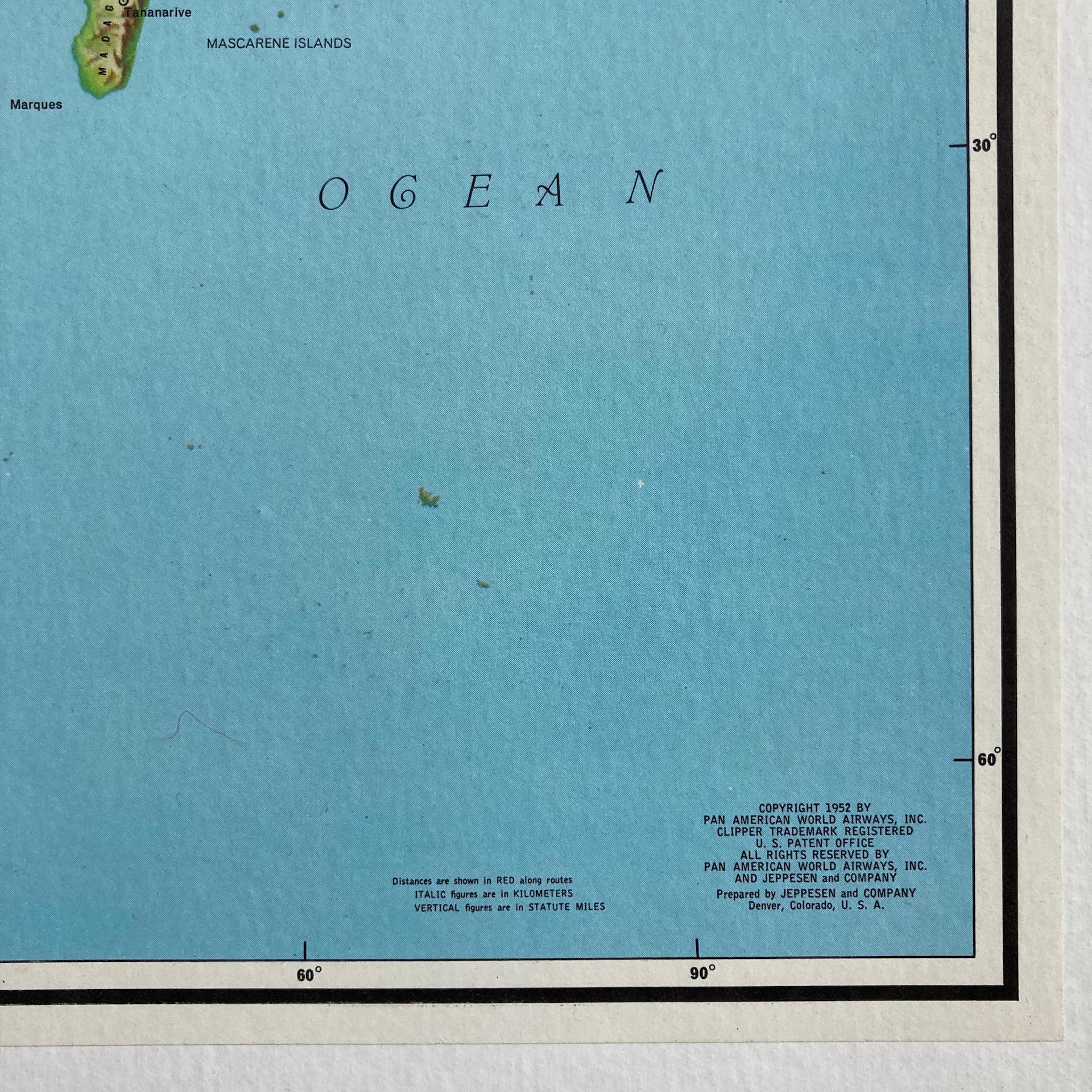 Pan American Airways 'Pan Am' 1952 Map Poster at 1stDibs