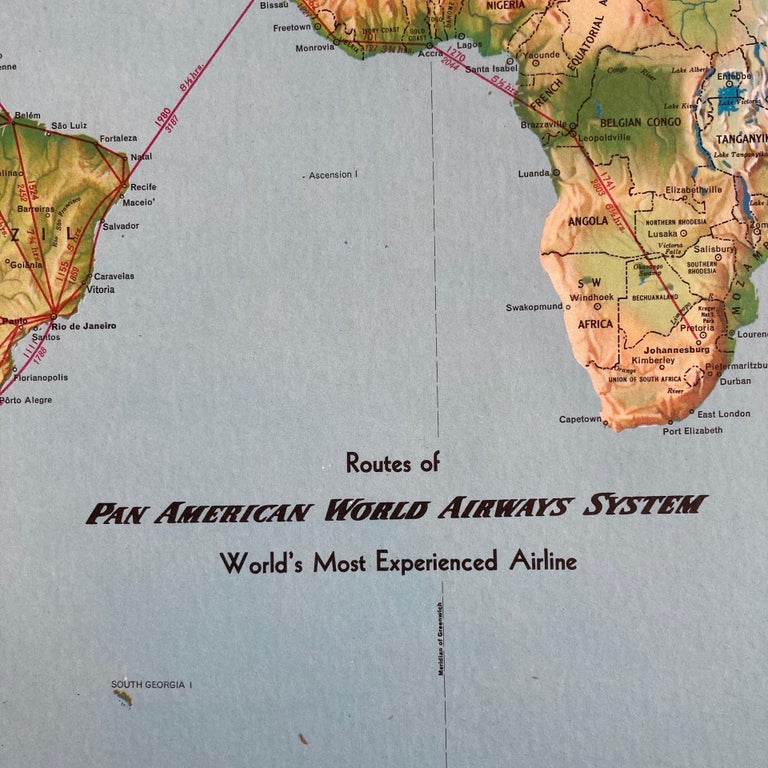 Pan American Airways 'Pan Am' 1952 Map Poster at 1stDibs | map of panam ...