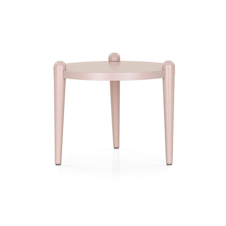 Pan Round Occasional Tables in Light Pink Quartz For Sale at 1stDibs